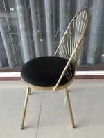 China 87cm Wrought Iron Upholstered Dining Chairs for sale