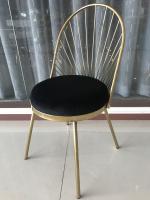 China 87cm Wrought Iron Upholstered Dining Chairs for sale