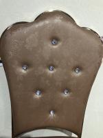 China Leather Wrapped 107cm Stainless Steel Restaurant Chairs for sale