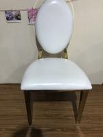 China Fully Gold Plated 99cm Brushed Stainless Dining Chairs for sale