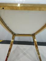 China White Leather 106cm Stainless Steel Leg Dining Chairs for sale