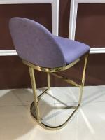 China Gray Velvet Soft 40cm 95cm Wrought Iron Bar Chair for sale
