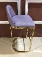 China Gray Velvet Soft 40cm 95cm Wrought Iron Bar Chair for sale