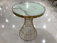 China Total Height 75cm Modern Wrought Iron Glass Coffee Table for sale