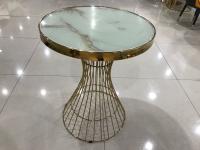 China Total Height 75cm Modern Wrought Iron Glass Coffee Table for sale