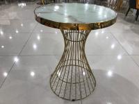 China Total Height 75cm Modern Wrought Iron Glass Coffee Table for sale
