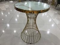China Total Height 75cm Modern Wrought Iron Glass Coffee Table for sale