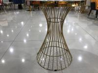 China Total Height 75cm Modern Wrought Iron Glass Coffee Table for sale