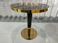 China Smooth Round 75cm 70cm Wrought Iron Glass Coffee Table for sale