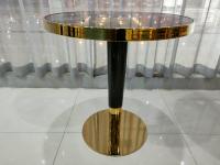 China Smooth Round 75cm 70cm Wrought Iron Glass Coffee Table for sale