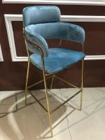 China Strong Load Bearing 49cm Flannel Wrought Iron Bar Chair for sale