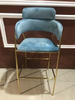 China Strong Load Bearing 49cm Flannel Wrought Iron Bar Chair for sale