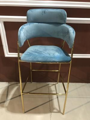China Strong Load Bearing 49cm Flannel Wrought Iron Bar Chair for sale
