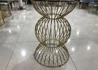 China Metallic Texture 50cm 73cm Wrought Iron Glass Coffee Table for sale