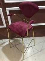China Flannel Fabric 77cm 116cm Wrought Iron Bar Chair for sale