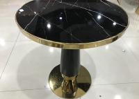 China 74cm Stainless Steel Coffee Table With Glass Top for sale