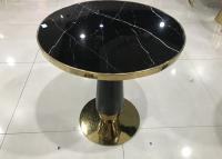China 74cm Stainless Steel Coffee Table With Glass Top for sale