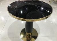 China 74cm Stainless Steel Coffee Table With Glass Top for sale