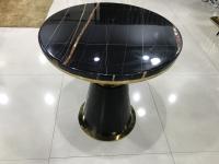 China Modern Minimalist 70cm Stainless Steel Marble Coffee Table for sale
