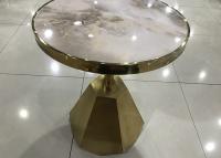 China Anti Collision 60cm Stainless Steel Marble Coffee Table for sale