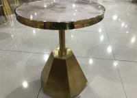 China Anti Collision 60cm Stainless Steel Marble Coffee Table for sale