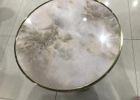 China Anti Collision 60cm Stainless Steel Marble Coffee Table for sale