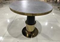 China Round Stainless Steel 80cm Marble Top Living Room Tables for sale