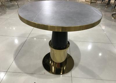 China Round Stainless Steel 80cm Marble Top Living Room Tables for sale
