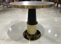 China Round Stainless Steel 80cm Marble Top Living Room Tables for sale