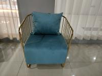 China Luxurious Velvet 59cm 76cm Wrought Iron Sofa Set for sale