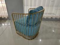 China Luxurious Velvet 59cm 76cm Wrought Iron Sofa Set for sale