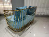 China Stable No Shaking 123cm 76cm Wrought Iron Settee for sale