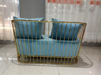 China Stable No Shaking 123cm 76cm Wrought Iron Settee for sale