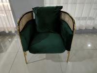 China Soft Flexible Flannel Fabric 51cm 36cm Rod Iron Sofa Set for sale