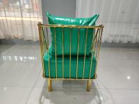 China Green Gold Texture 56cm 77cm Wrought Iron Outdoor Sofa for sale