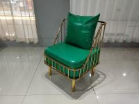 China Green Gold Texture 56cm 77cm Wrought Iron Outdoor Sofa for sale