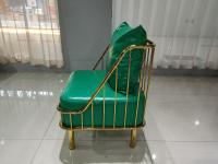 China Green Gold Texture 56cm 77cm Wrought Iron Outdoor Sofa for sale