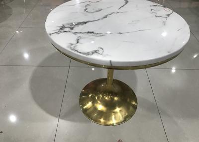 China 80cm Marble Top Metal Base Coffee Table for sale