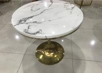 China 80cm Marble Top Metal Base Coffee Table for sale
