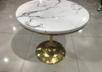 China 80cm Marble Top Metal Base Coffee Table for sale