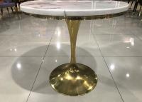 China 80cm Marble Top Metal Base Coffee Table for sale