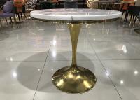 China 80cm Marble Top Metal Base Coffee Table for sale