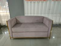 China Elegant 112cm 68cm 220kg Stainless Steel Flannel Sofa for sale