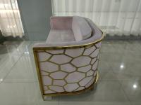 China Elegant 112cm 68cm 220kg Stainless Steel Flannel Sofa for sale