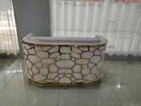 China Elegant 112cm 68cm 220kg Stainless Steel Flannel Sofa for sale