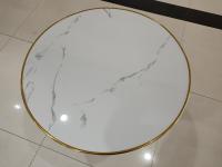 China Stainless Steel Nordic 70cm Round White Marble Side Table for sale