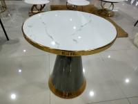 China Stainless Steel Nordic 70cm Round White Marble Side Table for sale