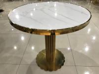 China Good Load Bearing 80cm Marble Metal Coffee Table for sale