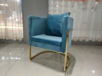 China Gilded Underframe 55cm Flannel Wrought Iron Sofa Set for sale