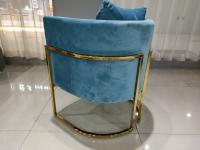 China Gilded Underframe 55cm Flannel Wrought Iron Sofa Set for sale